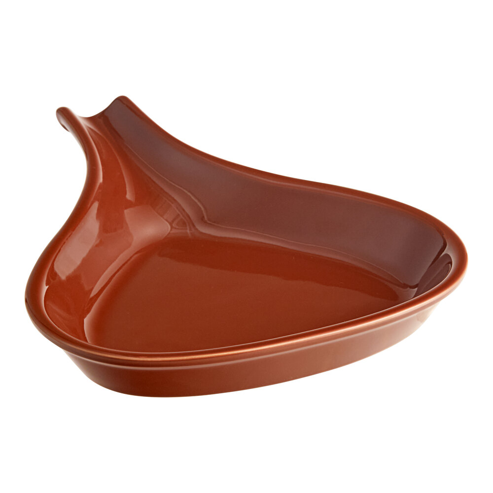 Acopa 18 oz. Brown Stoneware Fry Pan Server - 12/Case