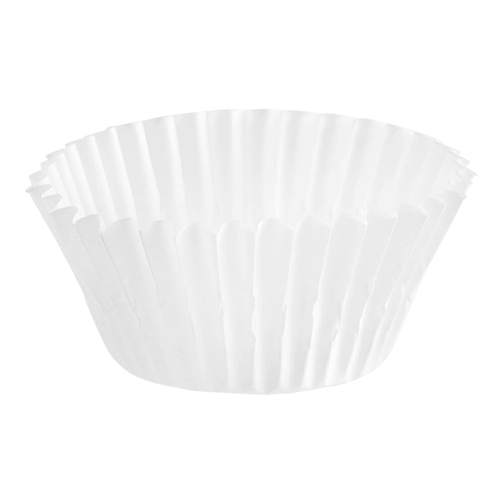 Baker's Lane 1 1/2" x 1" White Fluted Mini Baking Cup - 1,000/Pack