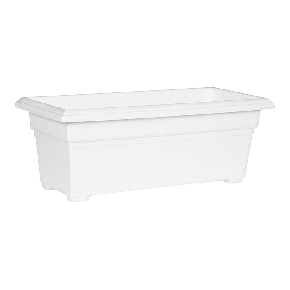 Root & Vessel Countryside 12" x 27" x 10" Rectangular White Patio Planter