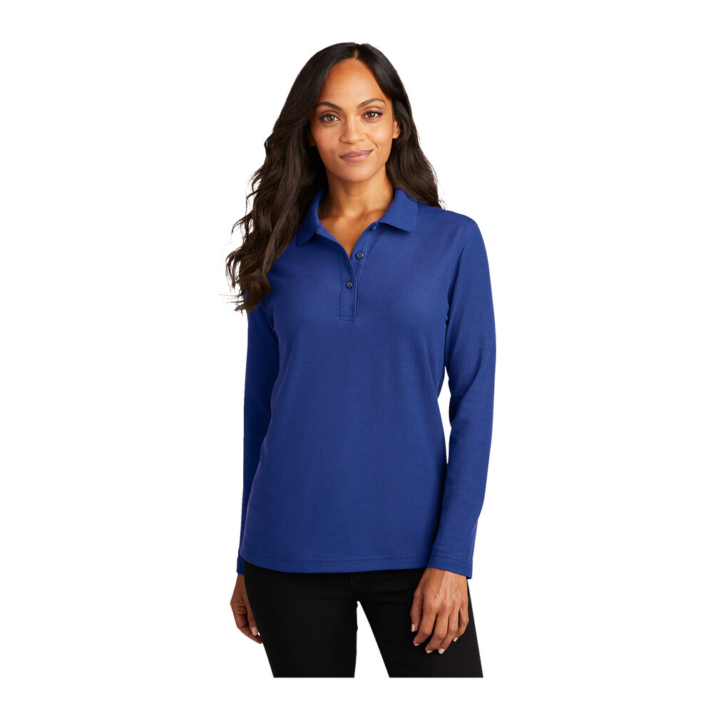 Port Authority L500LS Women's Customizable Royal Long Sleeve Silk Touch ...