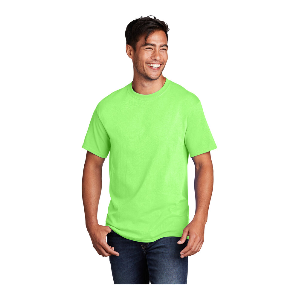 Port & Company PC54 Unisex Customizable Neon Green Short Sleeve T-Shirt ...