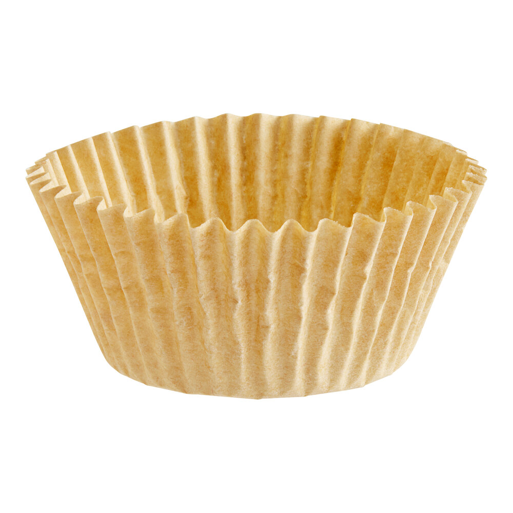 Baker's Lane 2" x 1 1/4" Unbleached Natural Kraft Fluted Baking Cup ...