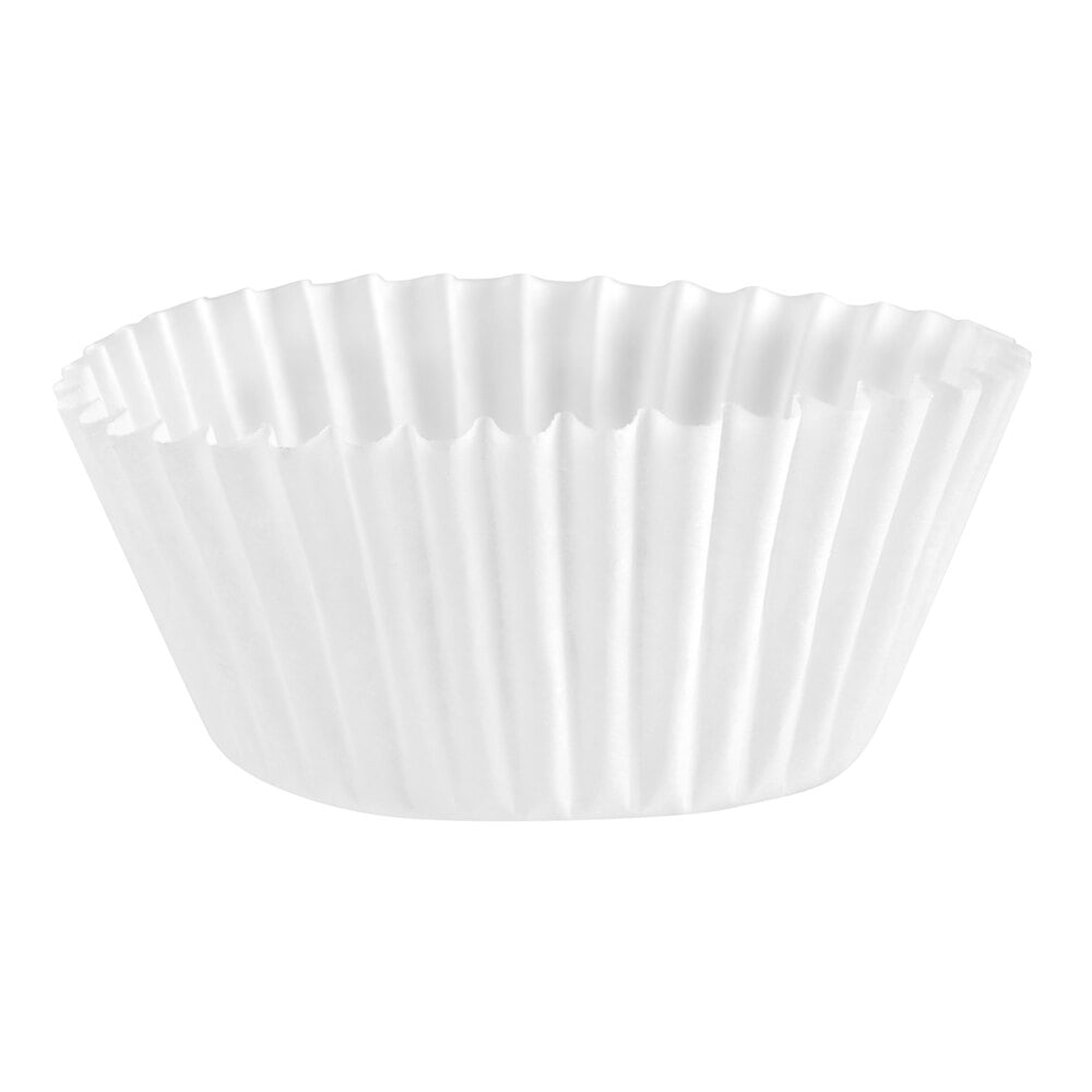 Baker's Lane 1 3/8" x 15/16" White Fluted Mini Baking Cup - 1,000/Pack