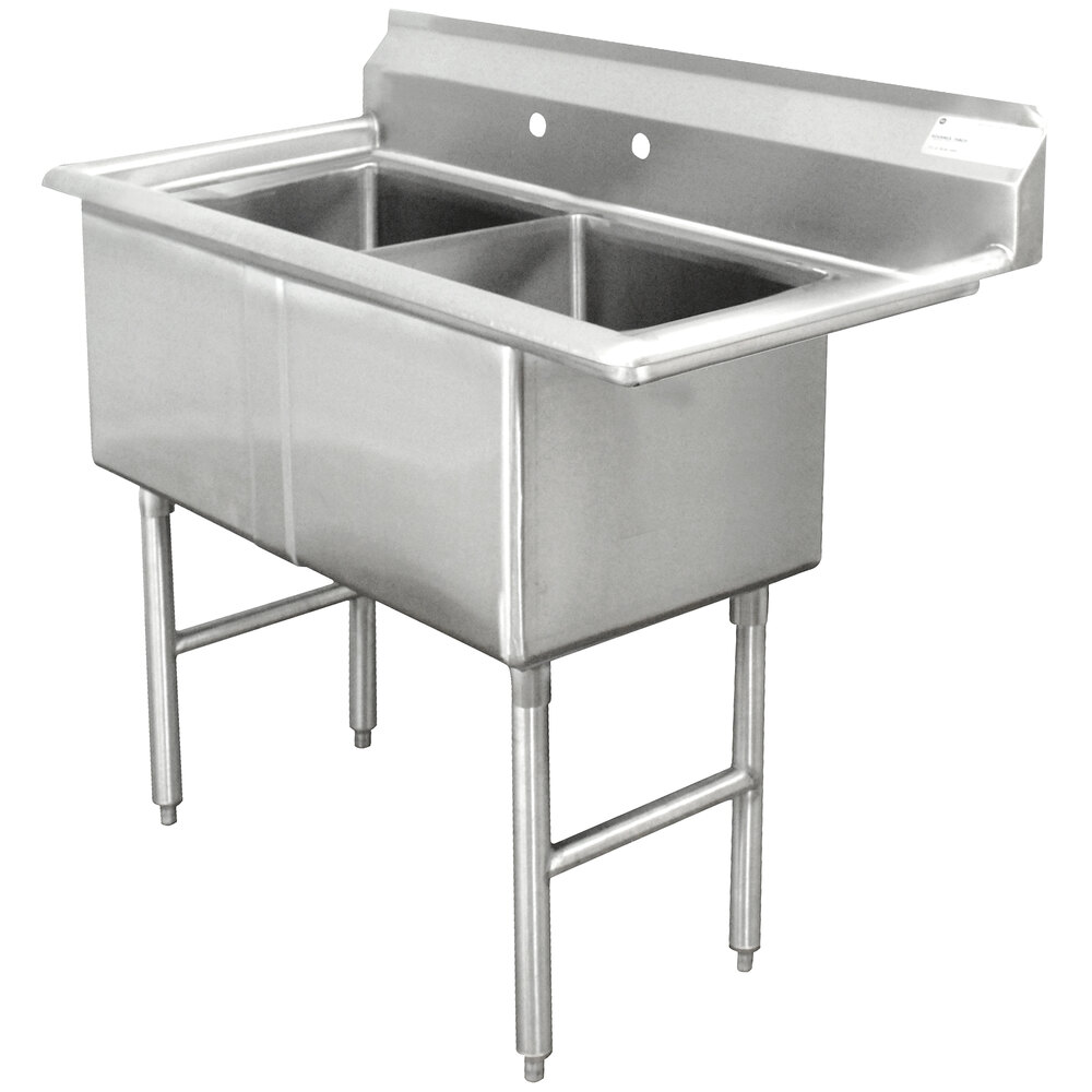 Advance Tabco FC-2-1824 41" Two Compartment Commercial Sink