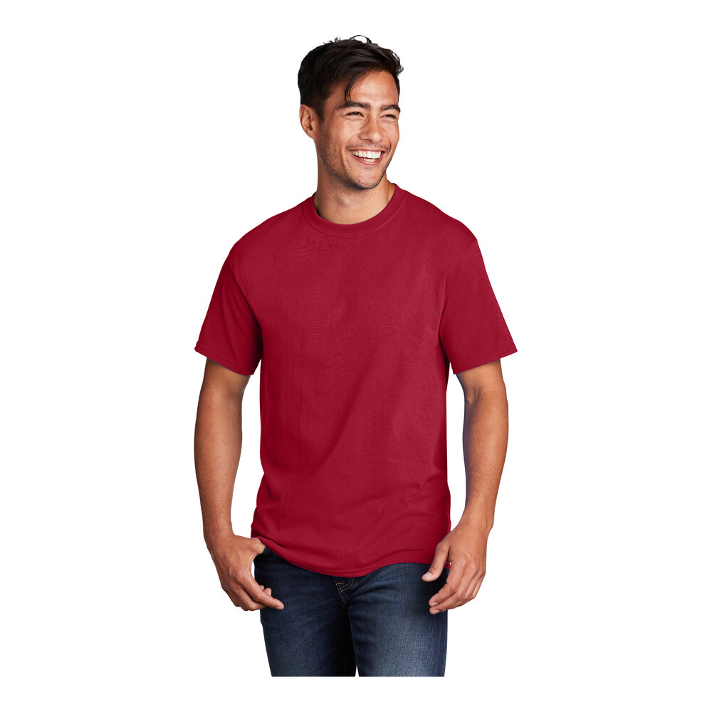 Port & Company PC54 Unisex Customizable Red Short Sleeve T-Shirt ...