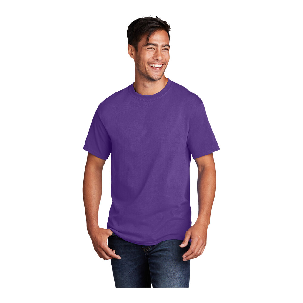 Port & Company PC54 Unisex Customizable Team Purple Short Sleeve T ...