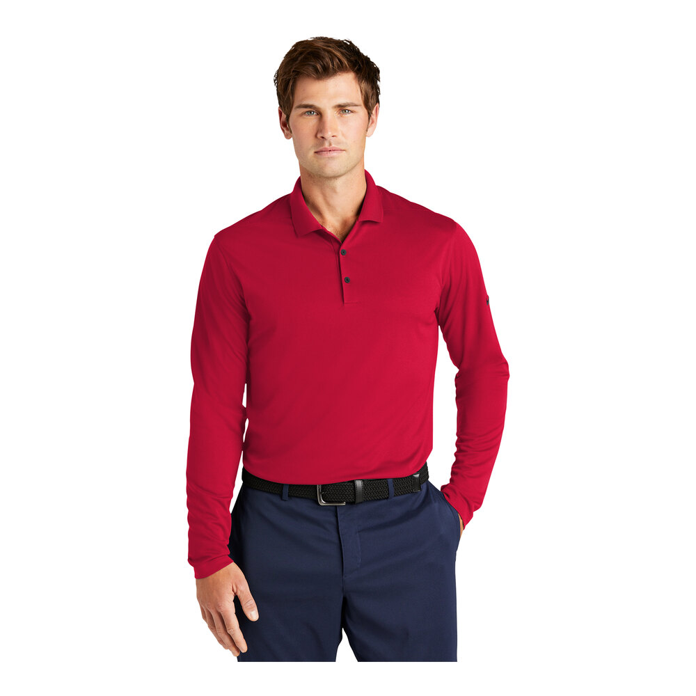 Nike NKDC2104 Unisex Customizable University Red Long Sleeve Dri-FIT ...