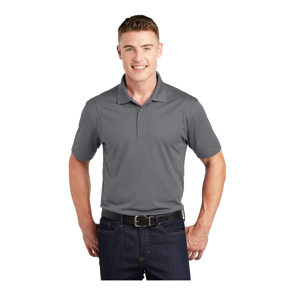 Sport-Tek ST650 Unisex Customizable Gray Concrete Short Sleeve Moisture ...