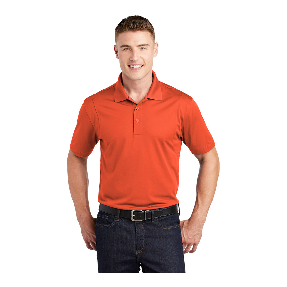 Sport-Tek ST650 Unisex Customizable Deep Orange Short Sleeve Moisture ...