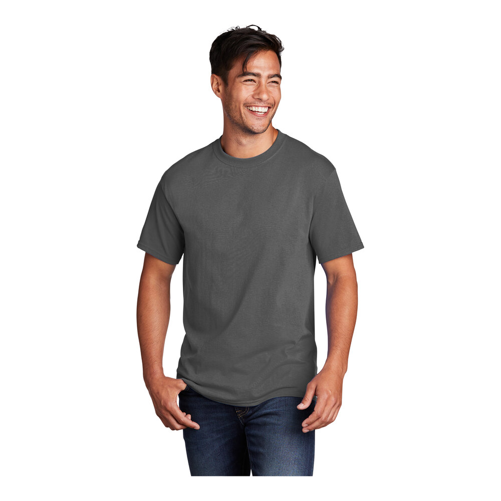 Port & Company PC54 Unisex Customizable Charcoal Short Sleeve T-Shirt ...