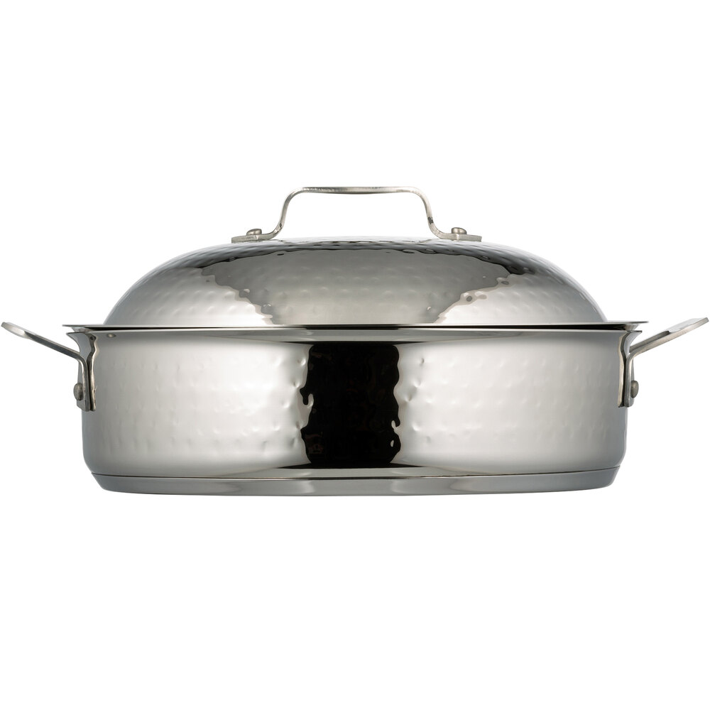 Bon Chef 60001 Cucina 4 Qt. Hammered Finish Stainless Steel Saute Use ...