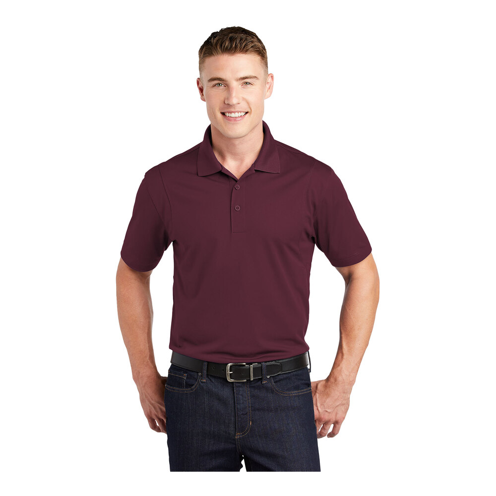 Sport-Tek ST650 Unisex Customizable Maroon Short Sleeve Moisture ...