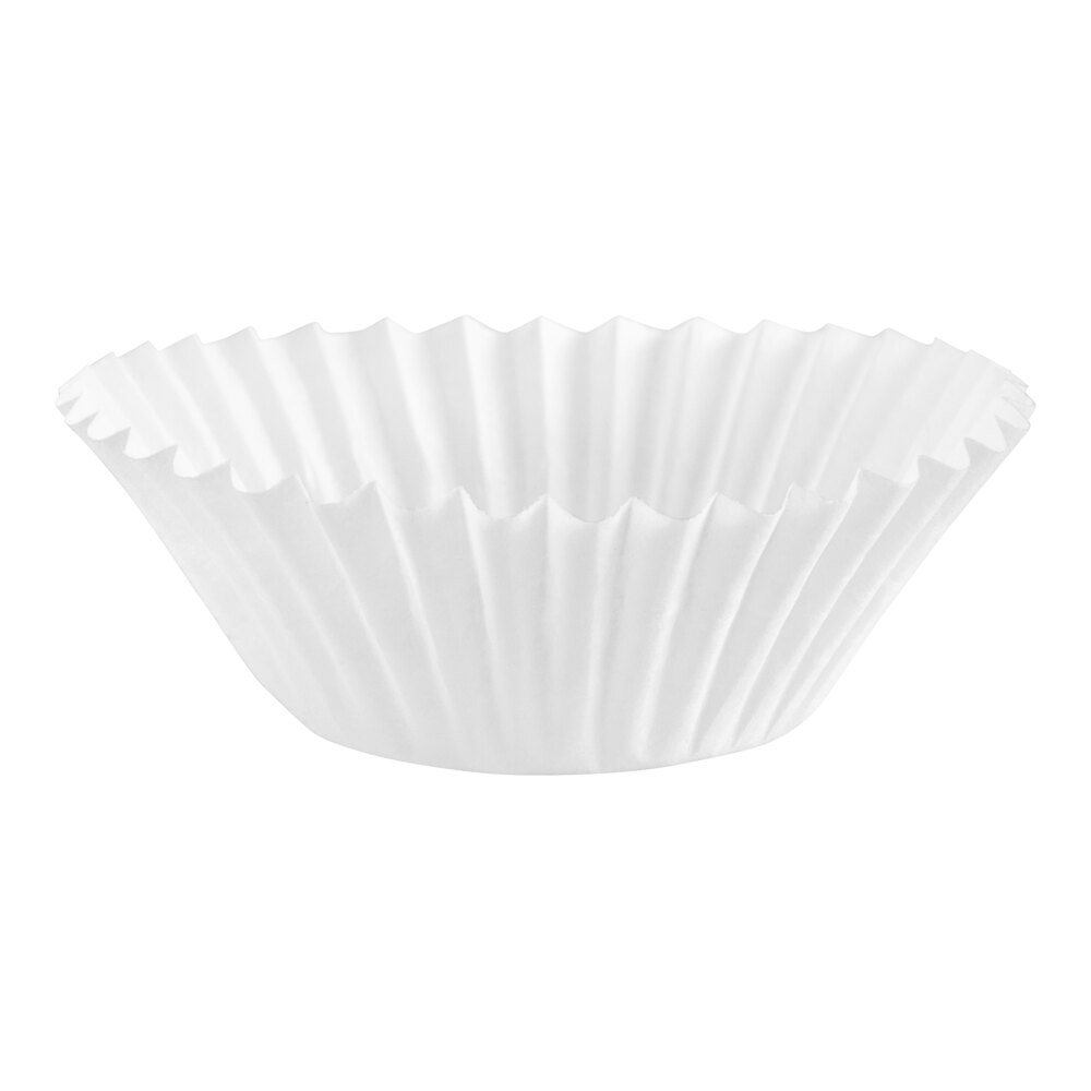 Baker's Lane 1" x 3/4" White Fluted Mini Baking Cup - 1,000/Pack