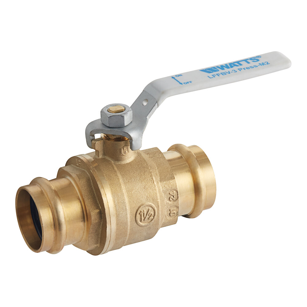 Watts 88005497 LFFBV-3-PRESS-M2 1 1/2" Full Port Brass Ball Valve with ...