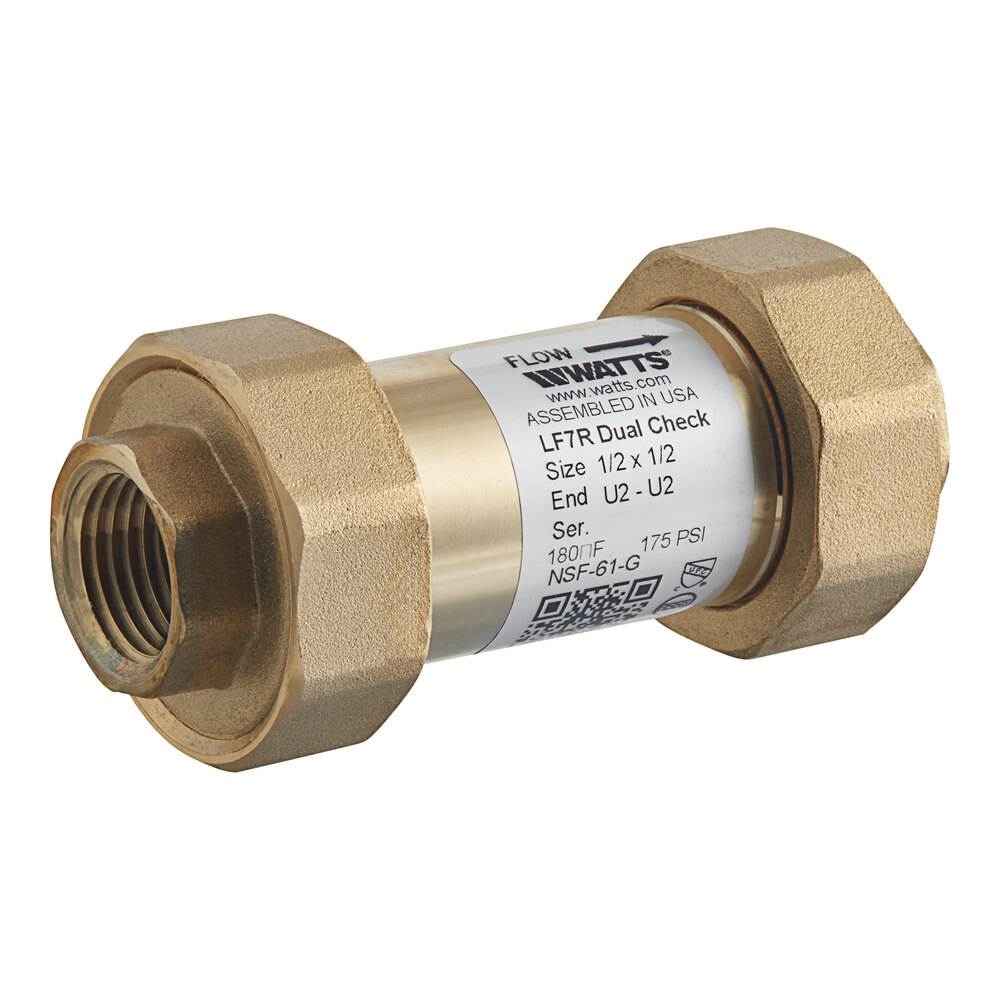 Watts 0072206 LF7RU2-U2 1/2" FNPT Union x FNPT Union Dual Check Valve