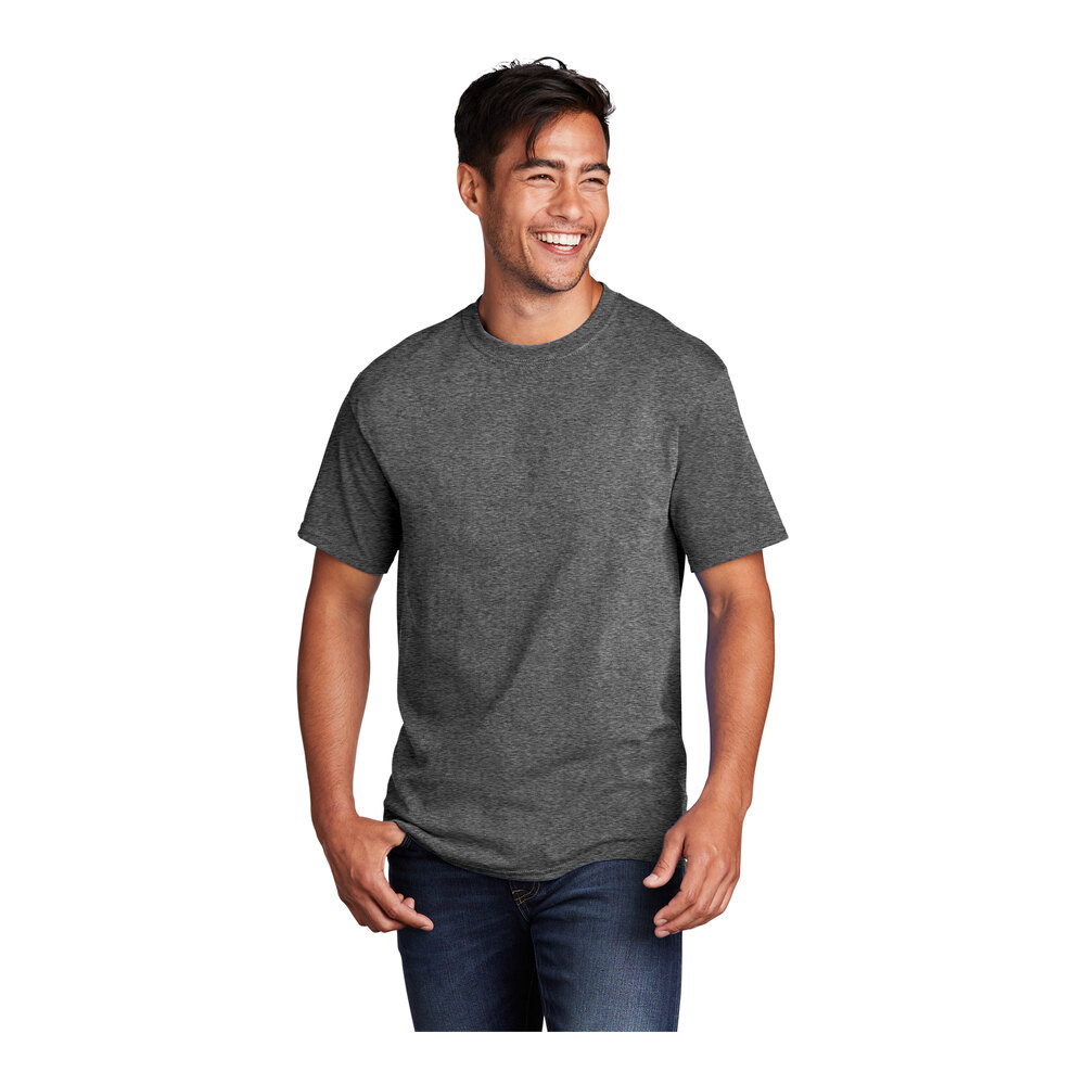 Port & Company PC54 Unisex Customizable Graphite Heather Short Sleeve T ...