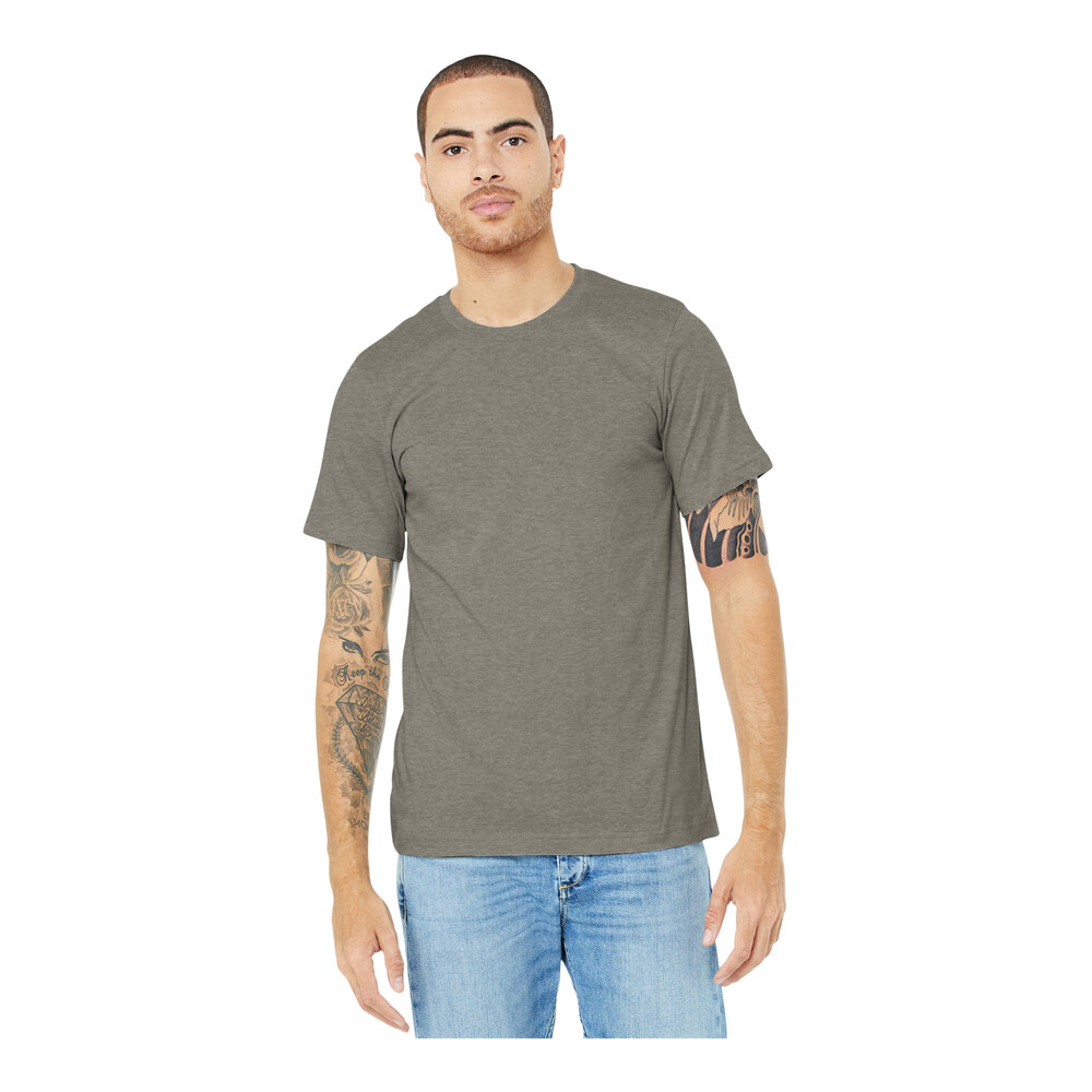Bella + Canvas BC3001CVC Unisex Customizable Heather Stone Short Sleeve ...