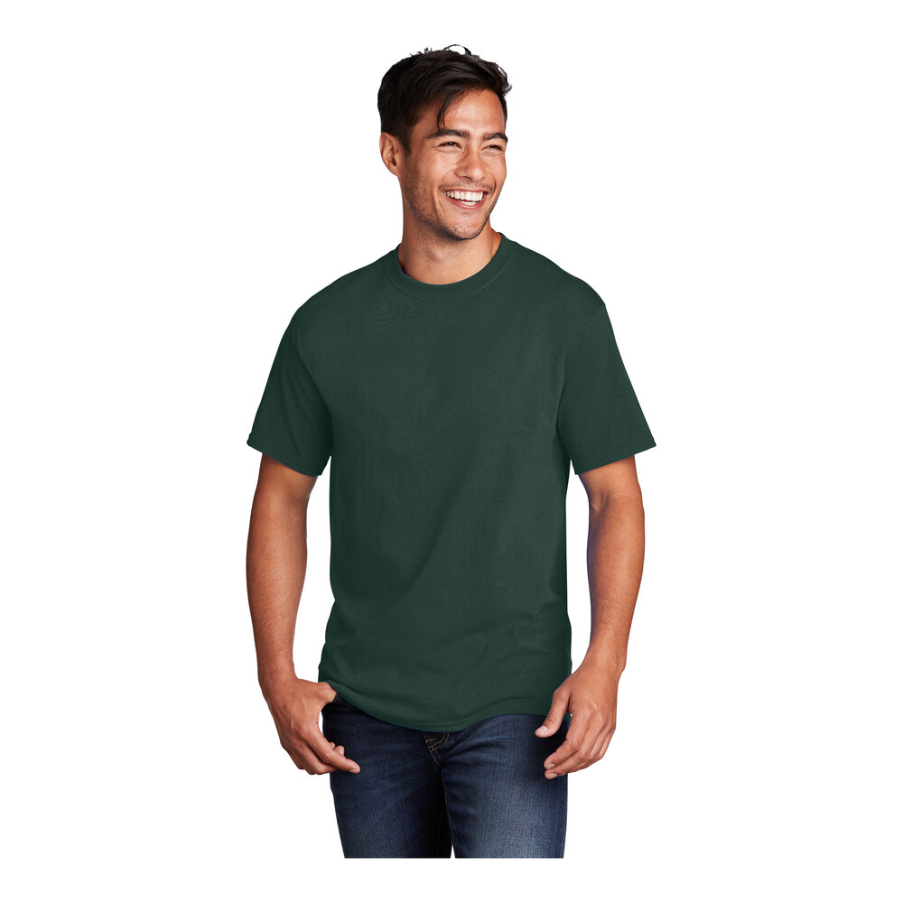 Port & Company PC54 Unisex Customizable Dark Green Short Sleeve T-Shirt ...
