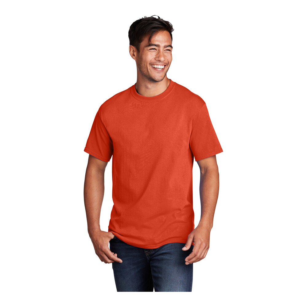 Port & Company PC54 Unisex Customizable Orange Short Sleeve T-Shirt ...