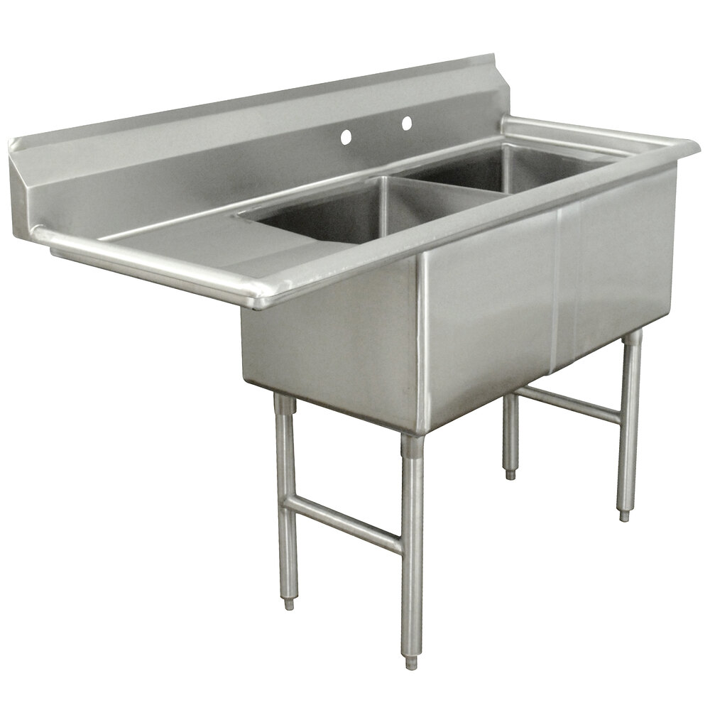 Advance Tabco FC-2-1824-18-X 62 1/2" Two Compartment Commercial Sink ...
