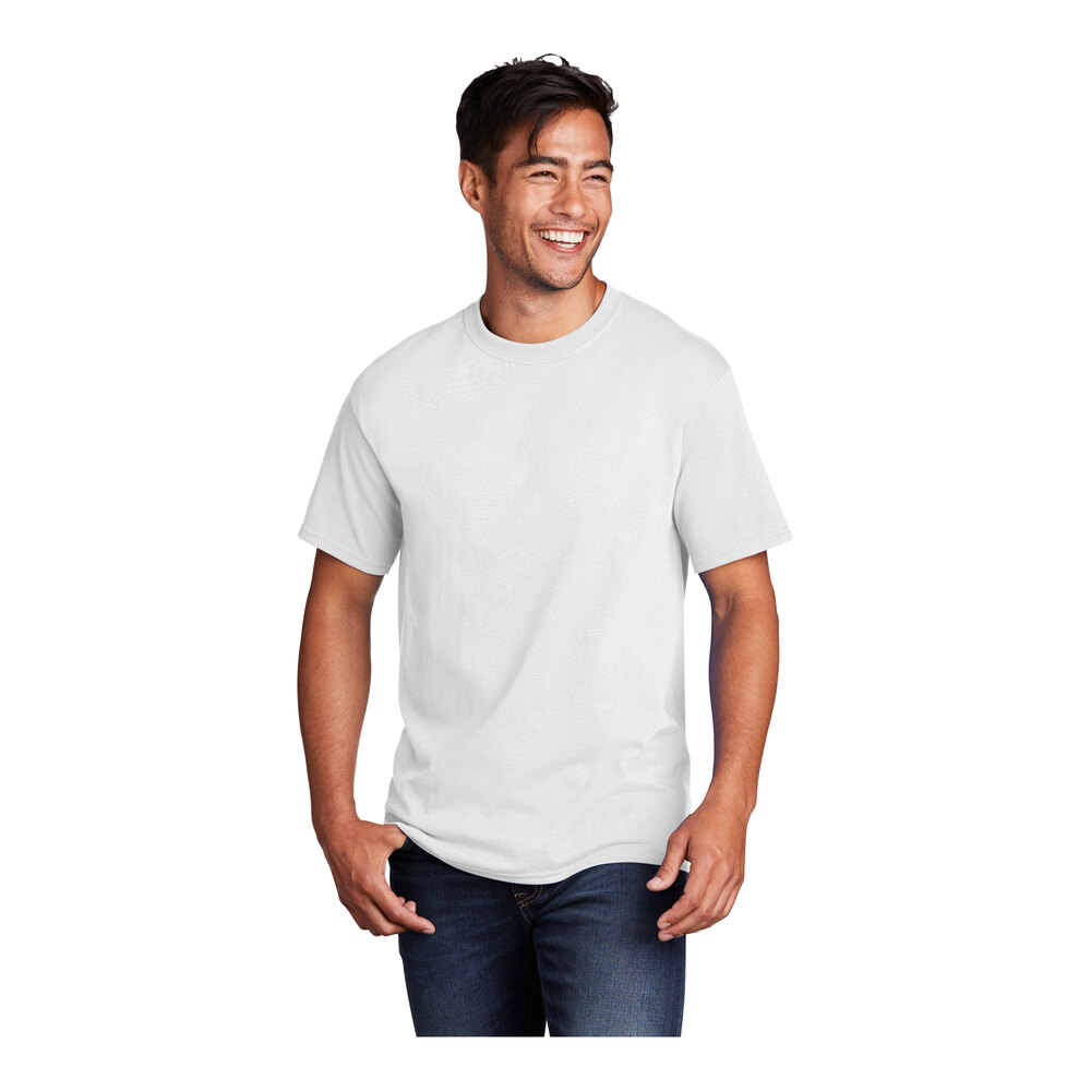 Port & Company PC54 Unisex Customizable White Short Sleeve T-Shirt ...
