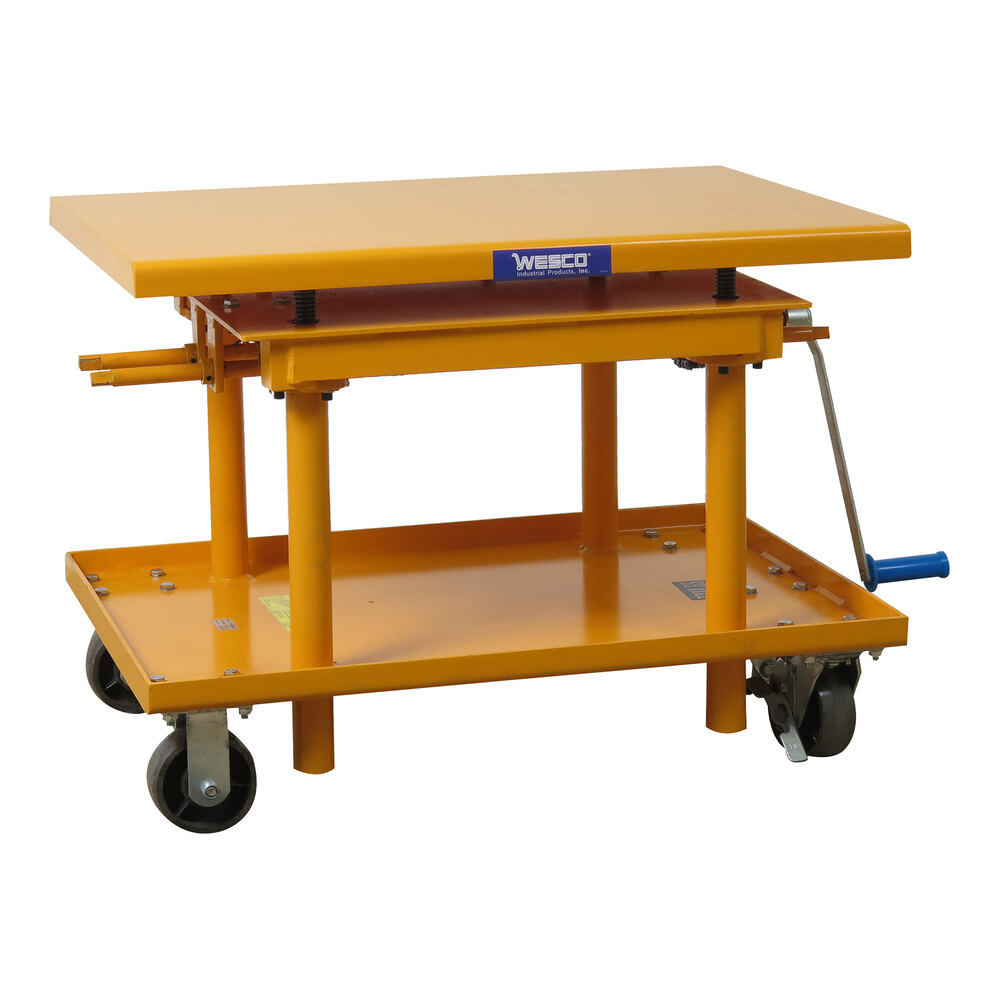 Wesco Industrial Products HCLT Series 30" x 48" Yellow Steel Manual ...