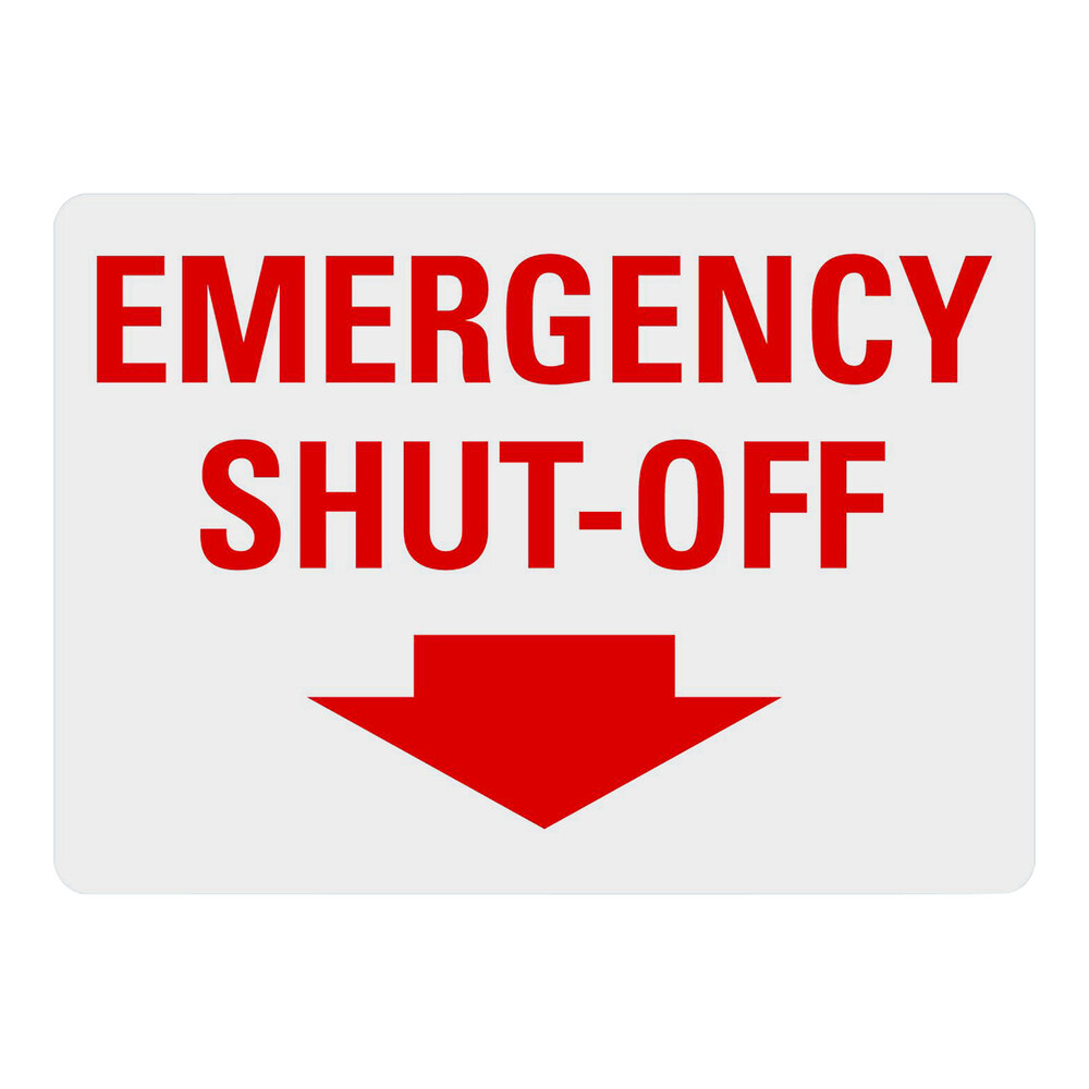 Lavex 10" x 7" Engineer-Grade Reflective Aluminum "Emergency Shut-Off ...
