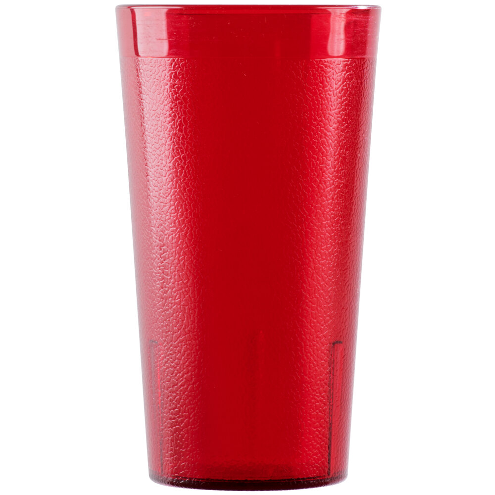 Cambro 1600P156 Colorware 16.4 oz. Ruby Red Customizable SAN Plastic ...