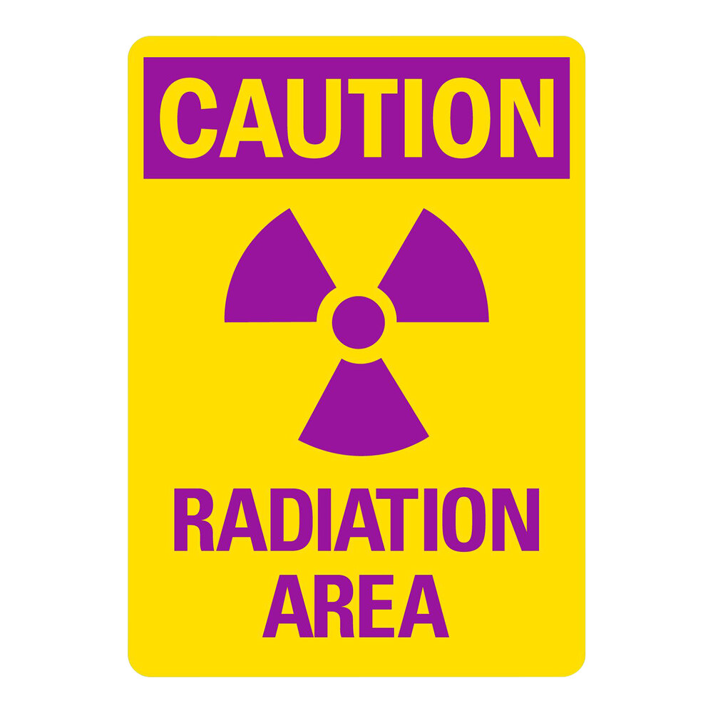 Lavex 10" x 7" Engineer-Grade Reflective Aluminum "Caution / Radiation ...