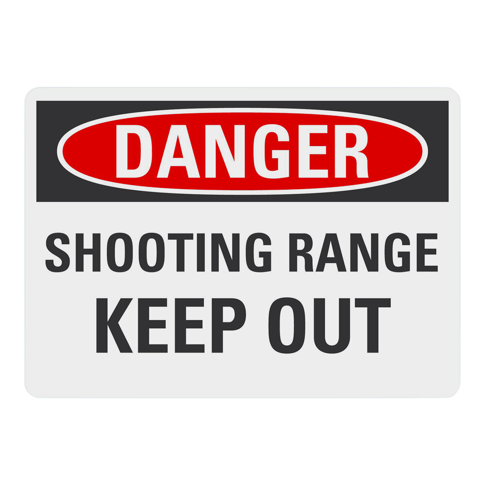 Lavex 10" x 7" Non-Reflective Plastic "Danger / Shooting Range / Keep ...