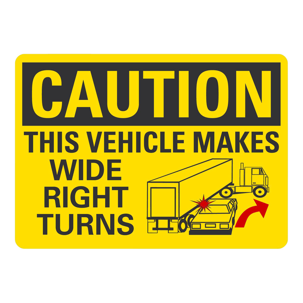 Lavex 10" x 7" Non-Reflective Aluminum "Caution / This Vehicle Makes ...