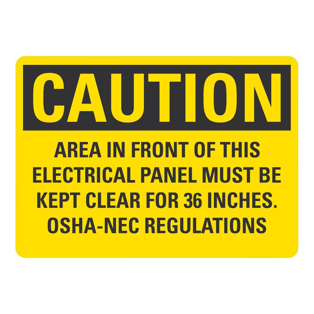 Lavex 14" x 10" Non-Reflective Adhesive Vinyl "Caution / Area In Front ...