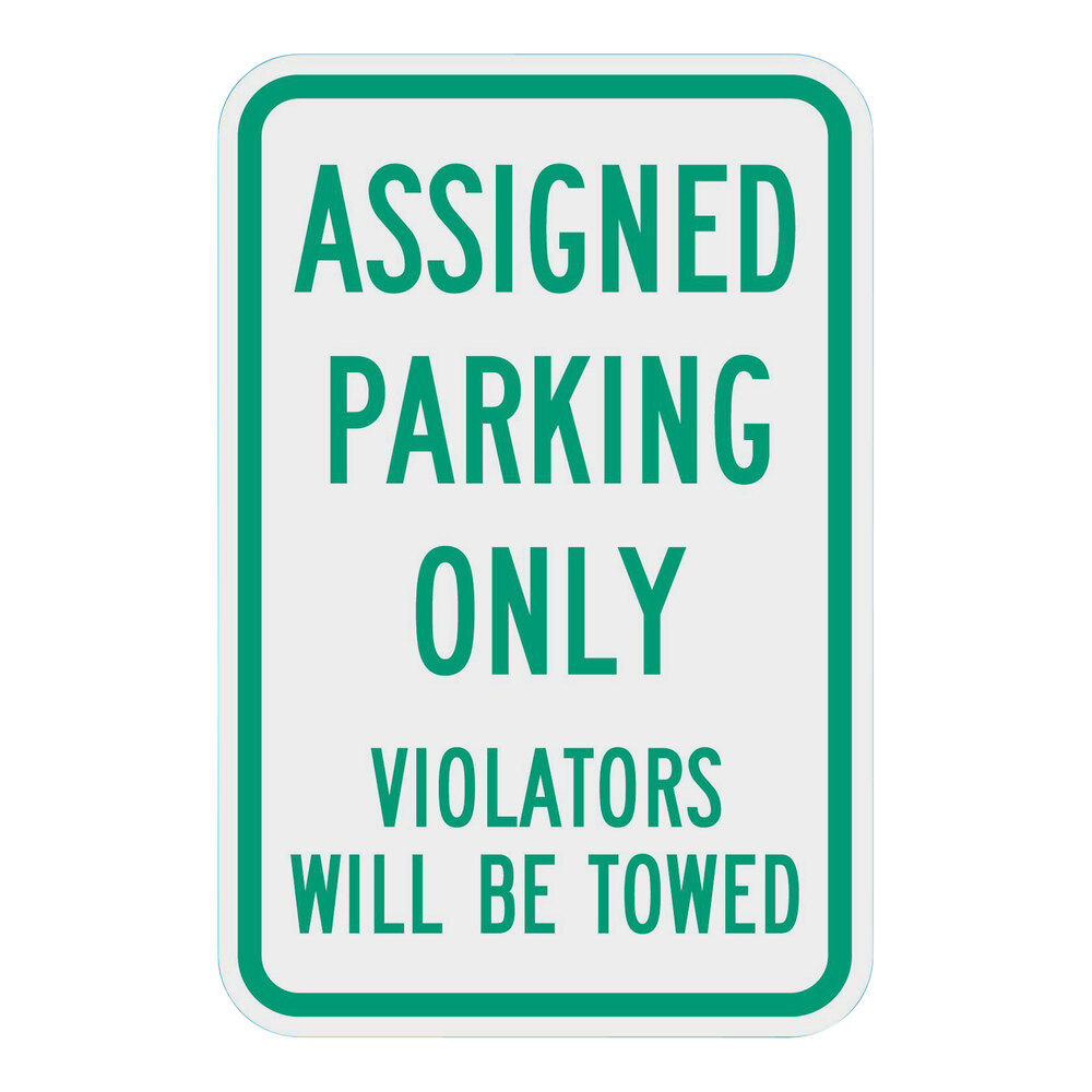 Lavex 18" x 12" Engineer-Grade Reflective Aluminum "Assigned Parking ...