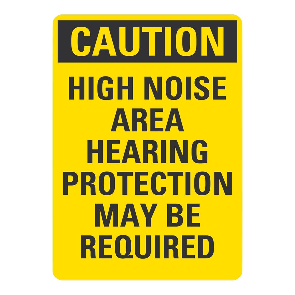 Lavex 10" x 7" Engineer-Grade Reflective Aluminum "Caution / High Noise ...