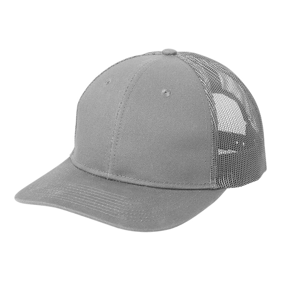 Port Authority C402 Customizable Gusty Gray 6-Panel Trucker Cap With ...