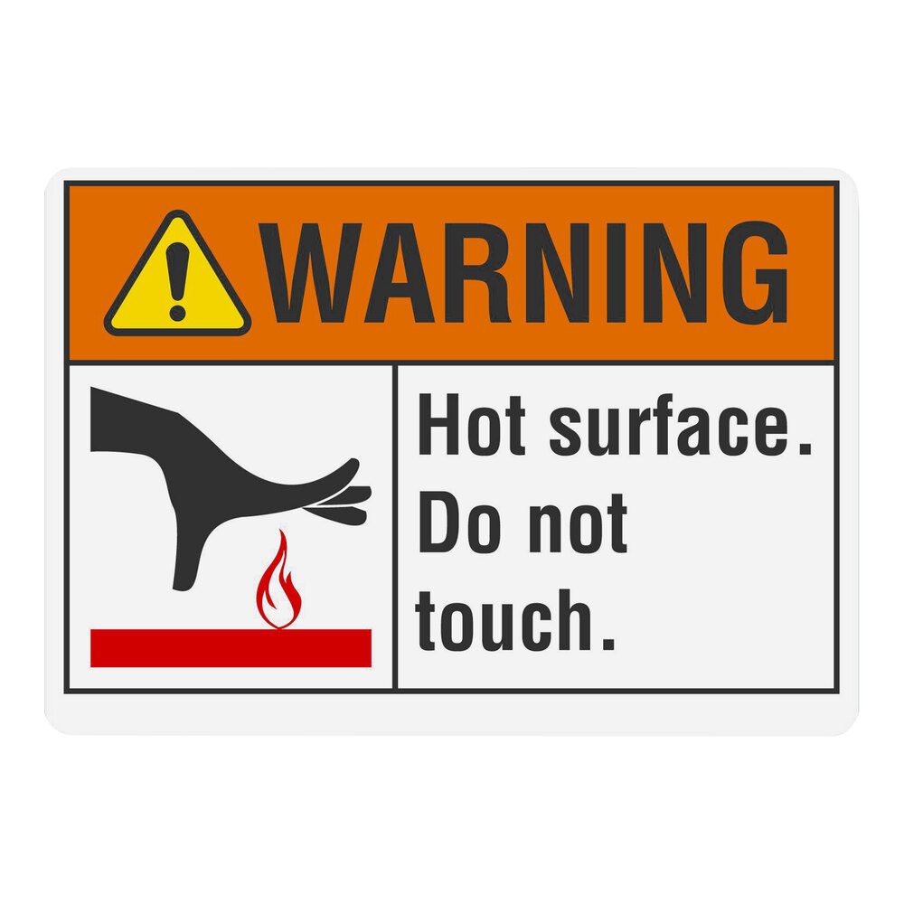 Lavex 14" x 10" Engineer-Grade Reflective Adhesive Vinyl "Warning / Hot ...