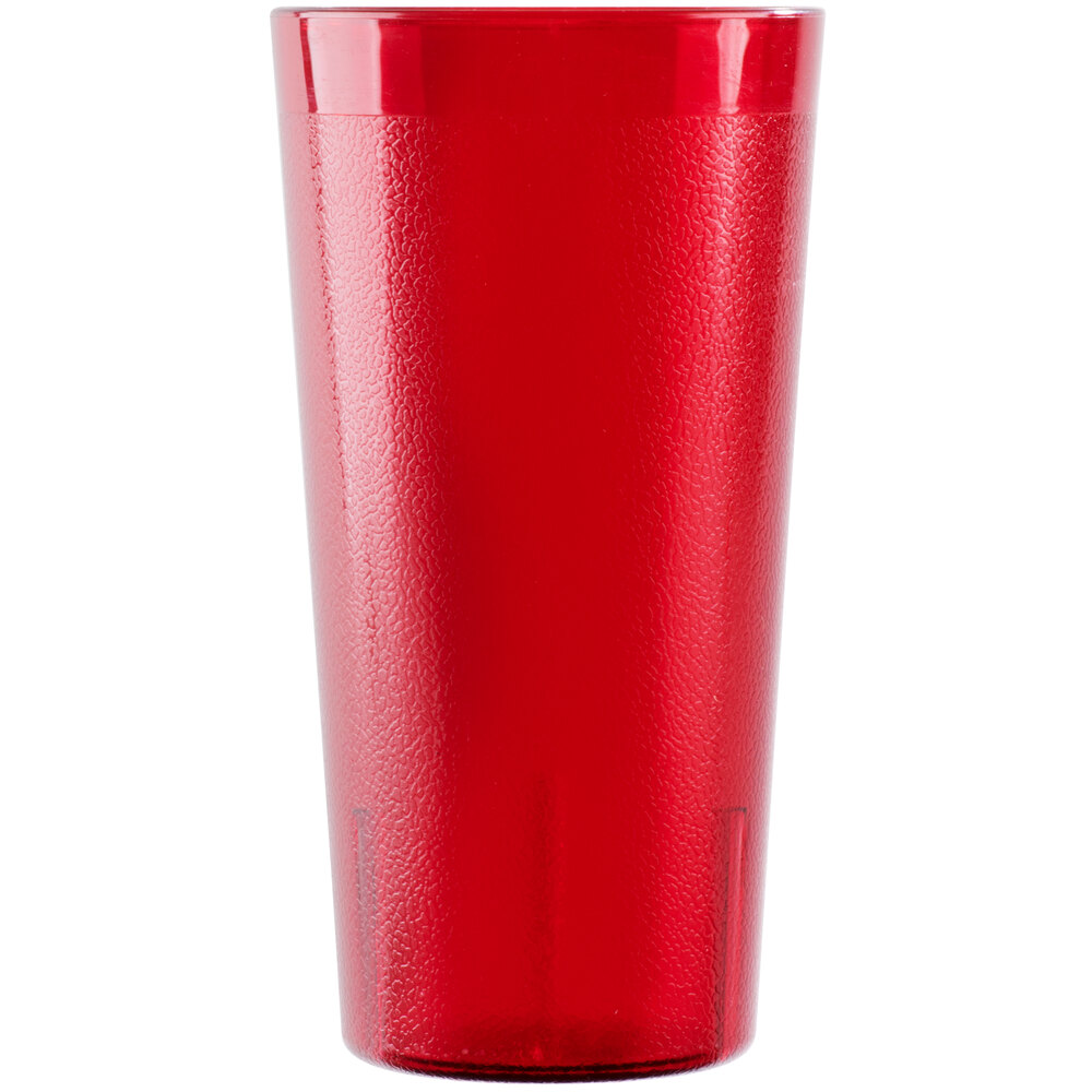 Cambro 2000P156 Colorware 22 oz. Ruby Red Customizable SAN Plastic ...