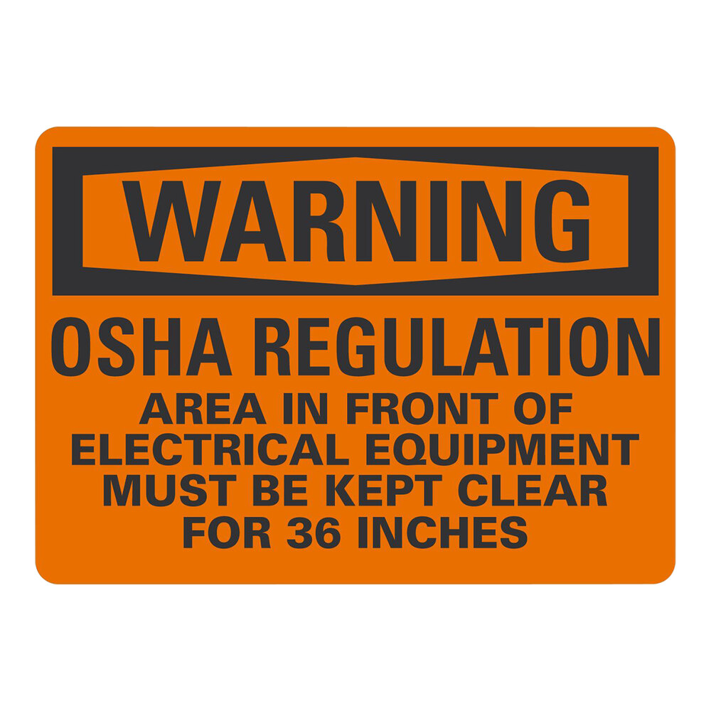 Lavex 14" x 10" Non-Reflective Adhesive Vinyl "Warning / OSHA ...