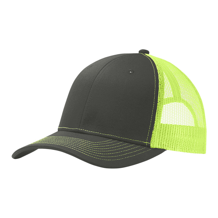 Port Authority C402 Customizable Gray Steel / Neon Yellow 6-Panel ...