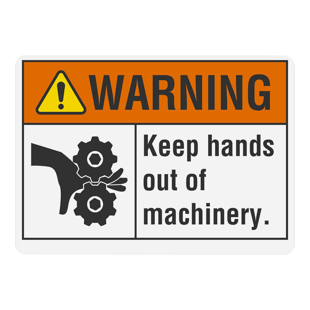 Lavex 10" x 7" Engineer-Grade Reflective Aluminum "Warning / Keep Hands ...