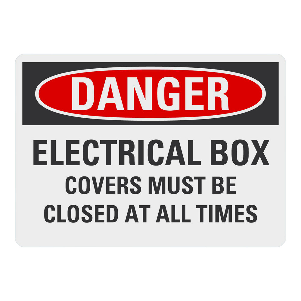 Lavex 10" x 7" Non-Reflective Plastic "Danger / Electrical Box Covers ...