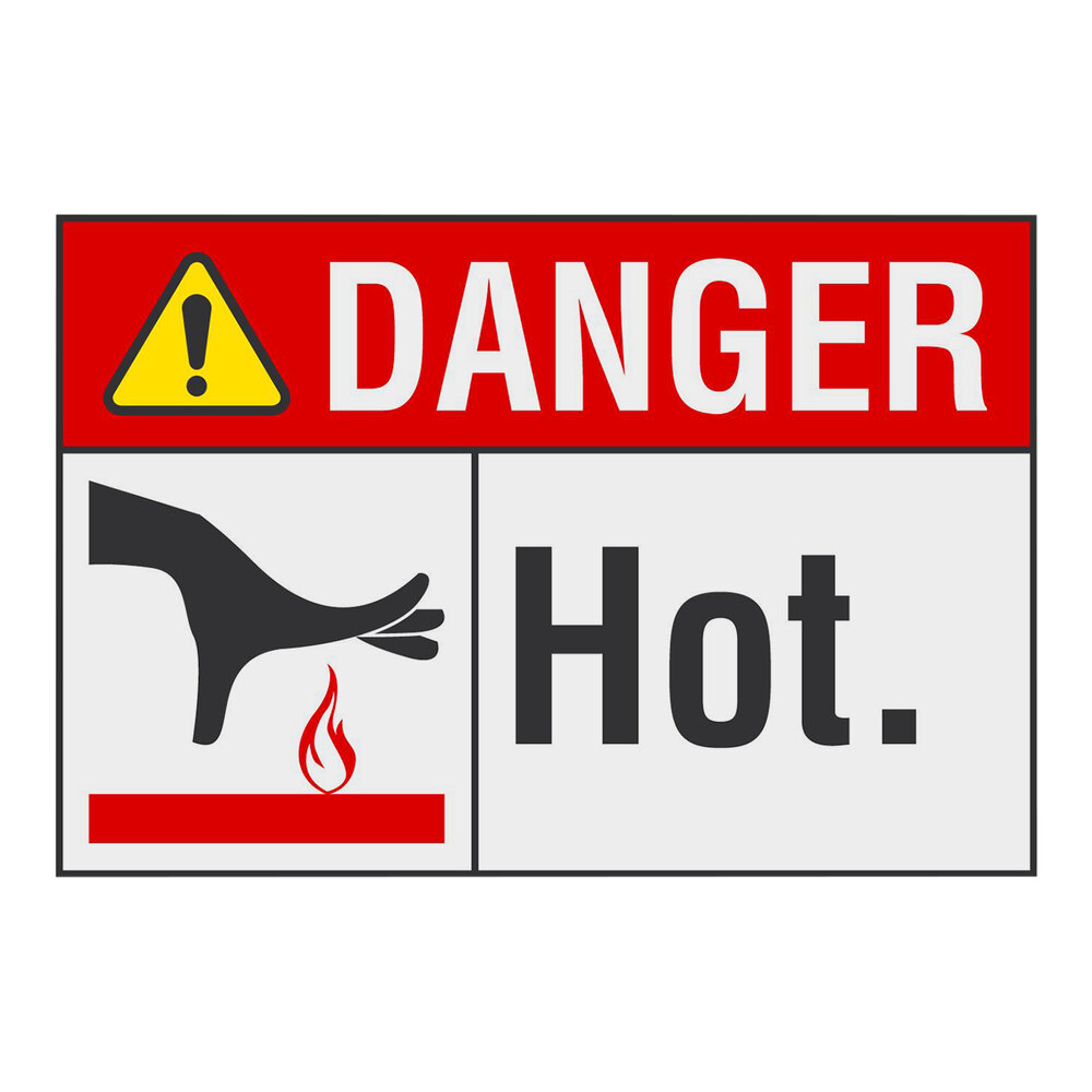 Lavex 14" x 10" Non-Reflective Aluminum "Danger / Hot" Safety Sign