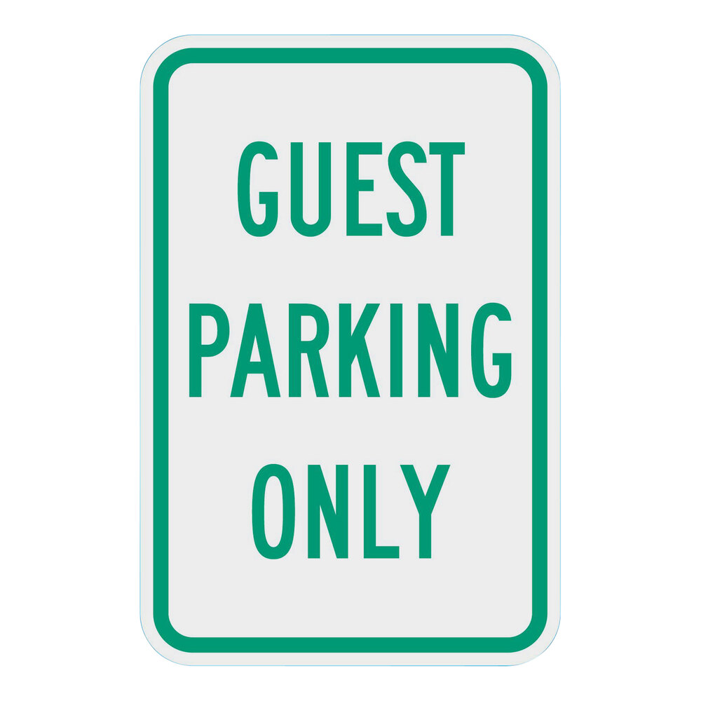Lavex 18" x 12" Diamond-Grade Reflective Aluminum "Guest Parking Only ...