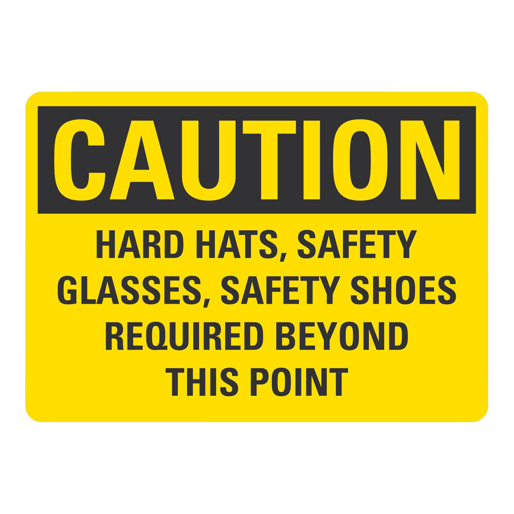 Lavex 10" x 7" Engineer-Grade Reflective Adhesive Vinyl "Caution / Hard ...