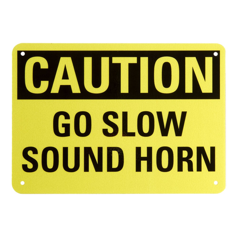 Lavex 10" x 7" Engineer-Grade Reflective Aluminum "Caution / Go Slow ...