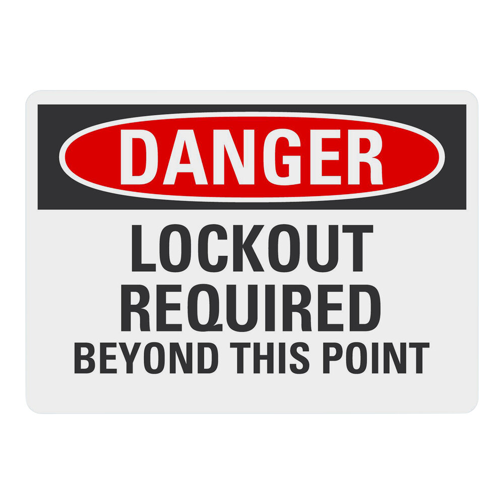 Lavex 14" x 10" Non-Reflective Aluminum "Danger / Lockout Required ...