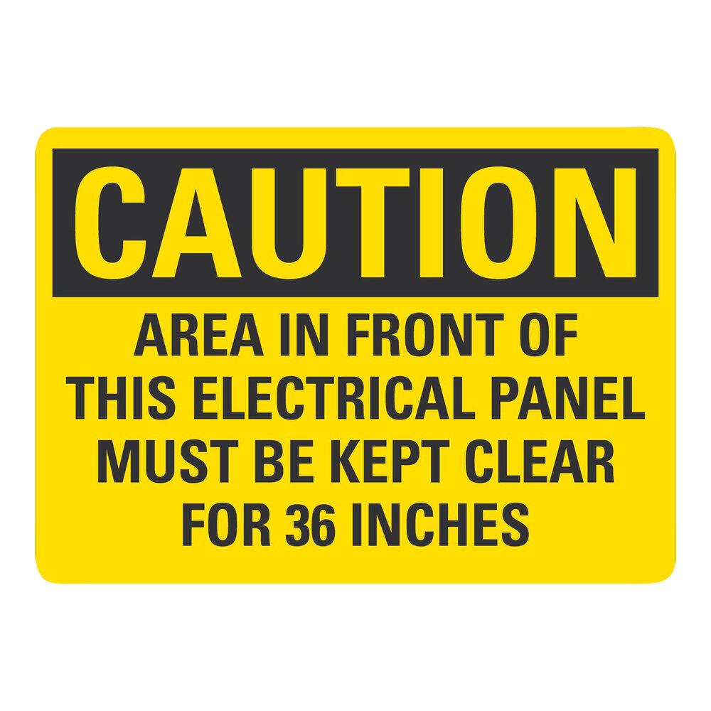 Lavex 14" x 10" Non-Reflective Plastic "Caution / Area In Front Of This ...