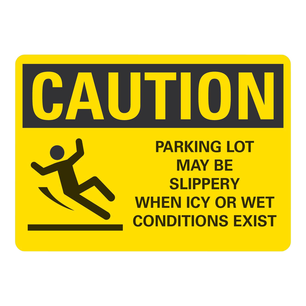 Lavex 14" x 10" Non-Reflective Adhesive Vinyl "Caution / Parking Lot ...