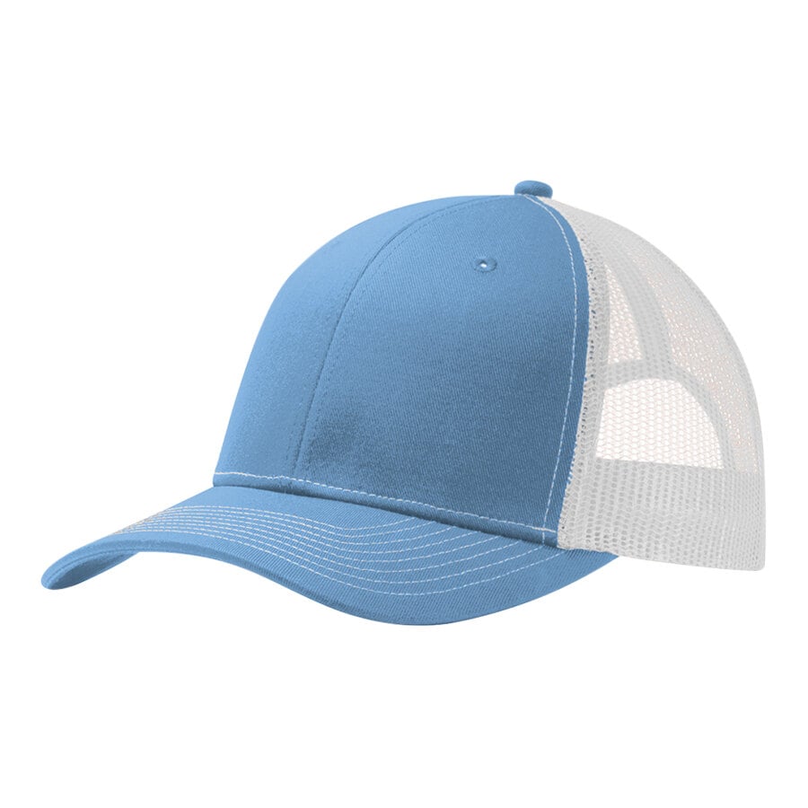 Port Authority C402 Customizable Carolina Blue / White 6-Panel Trucker ...