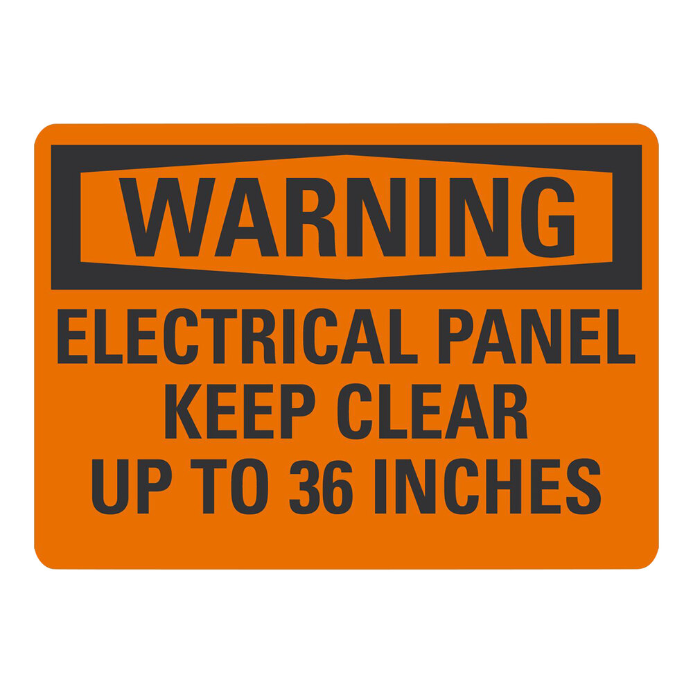 Lavex 10" x 7" Non-Reflective Plastic "Warning / Electrical Panel ...